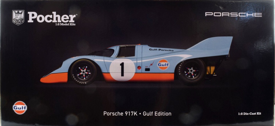 Pocher Porsche 917K - Gulf Edition 1/8 Scale Die-Cast Model Car Kit ...
