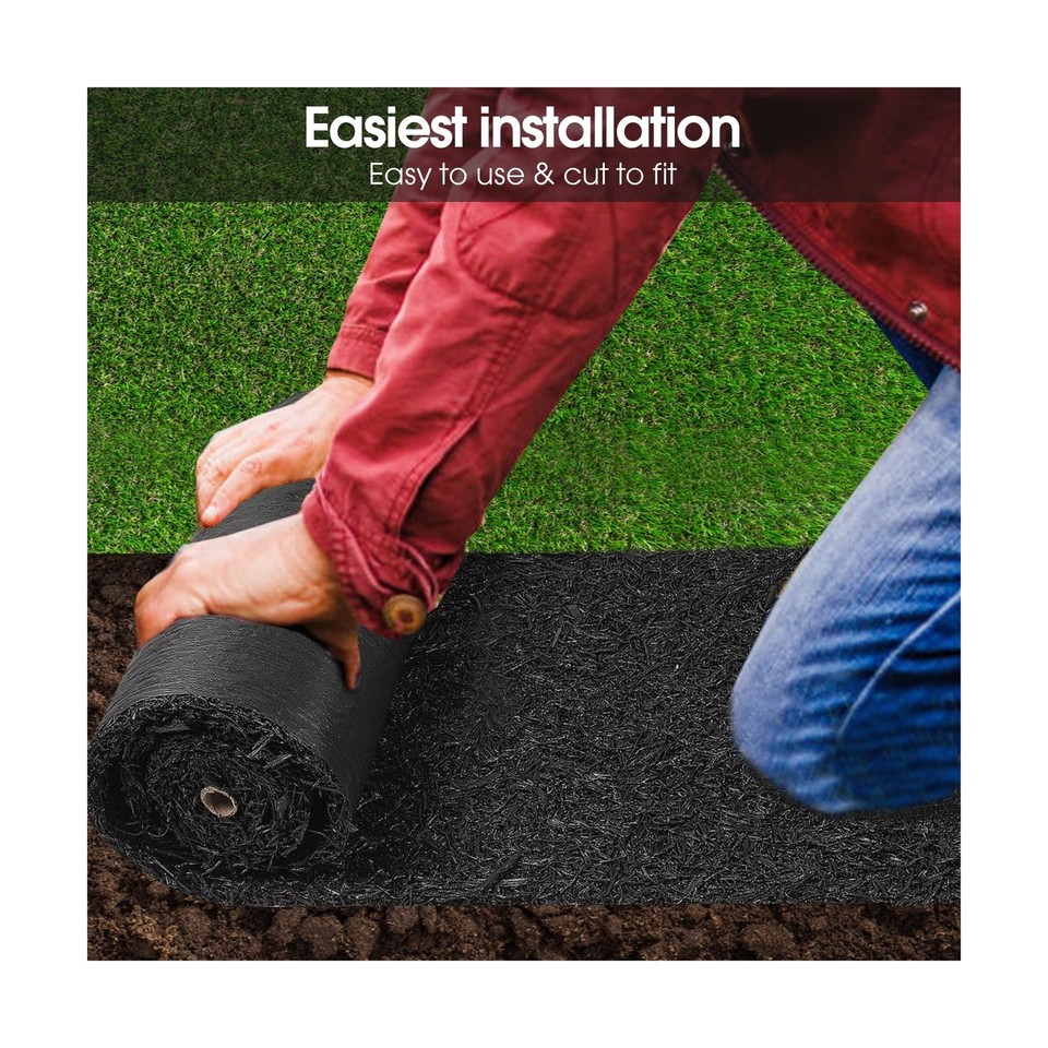 Harmiden Recycled Rubber Mulch Mat Roll Black Permanent Mulch Walkway ...