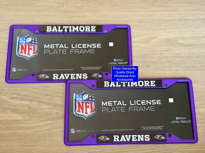 Baltimore Ravens Metal License Plate Frame AUTHENTIC NFL Chrome BEST ...