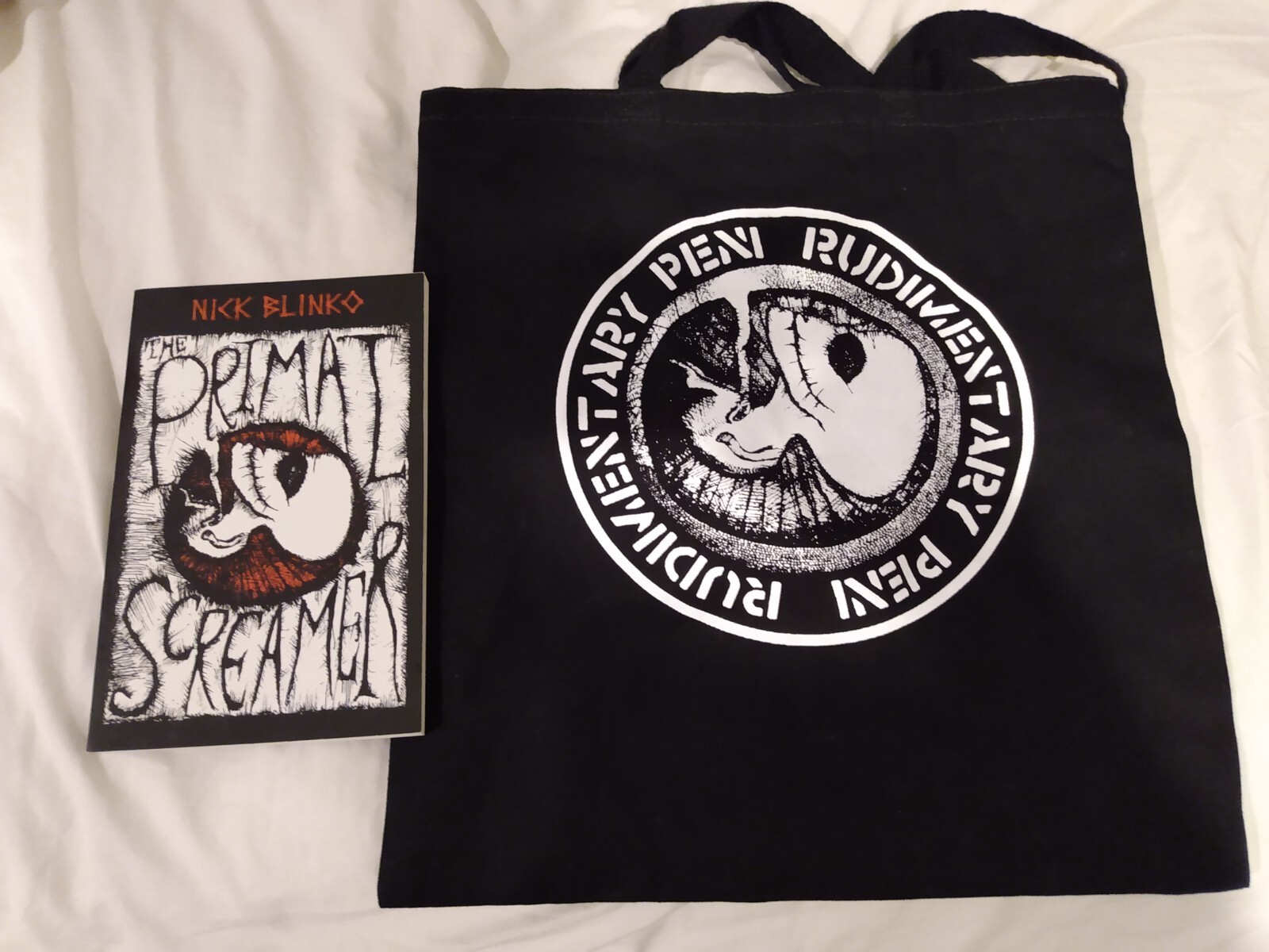 NICK BLINKO THE PRIMAL SCREAMER BOOK & BAG! RUDIMENTARY PENI UK82 PUNK ...
