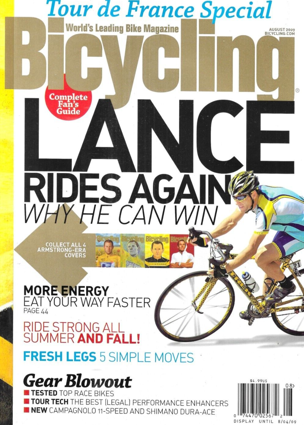Bicycling Magazine Lance Armstrong Tour de France Special More Energy ...