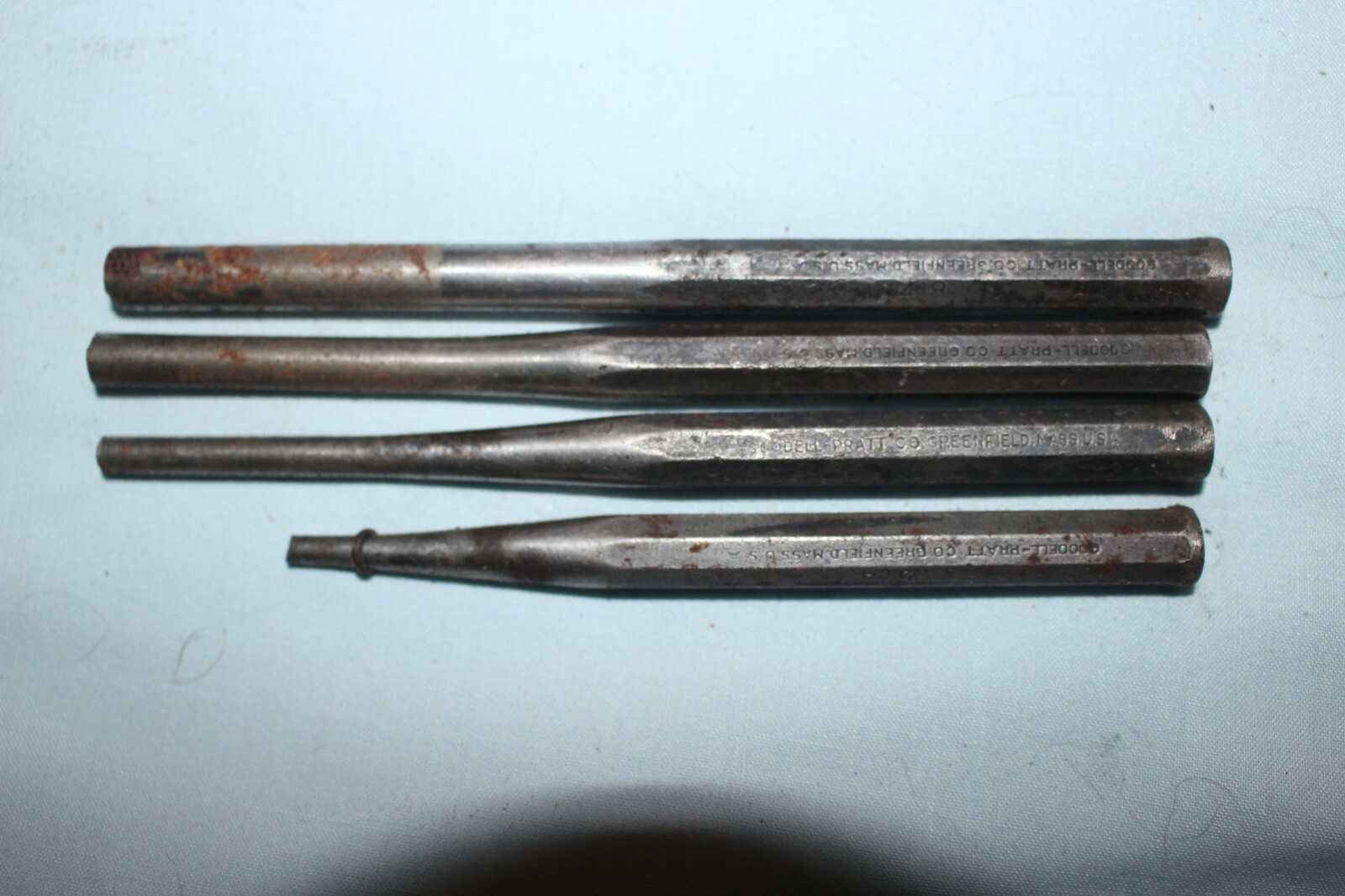 4 Vintage Goodell Pratt Punches in Wooden Holder | eBay