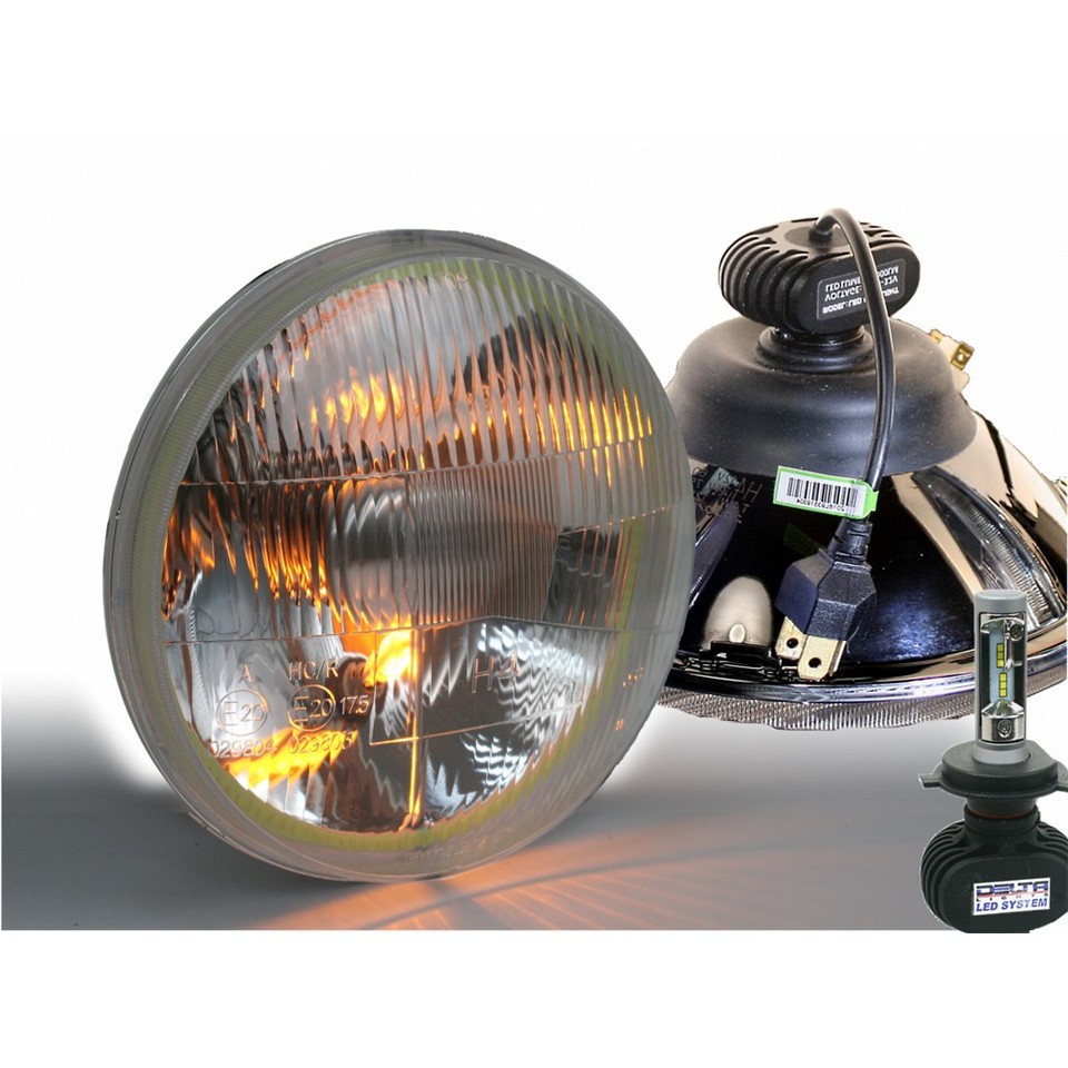 Delta Tech LED Headlights 7" High/ Low Beam With Switch Back Halos And DRL Li... | eBay