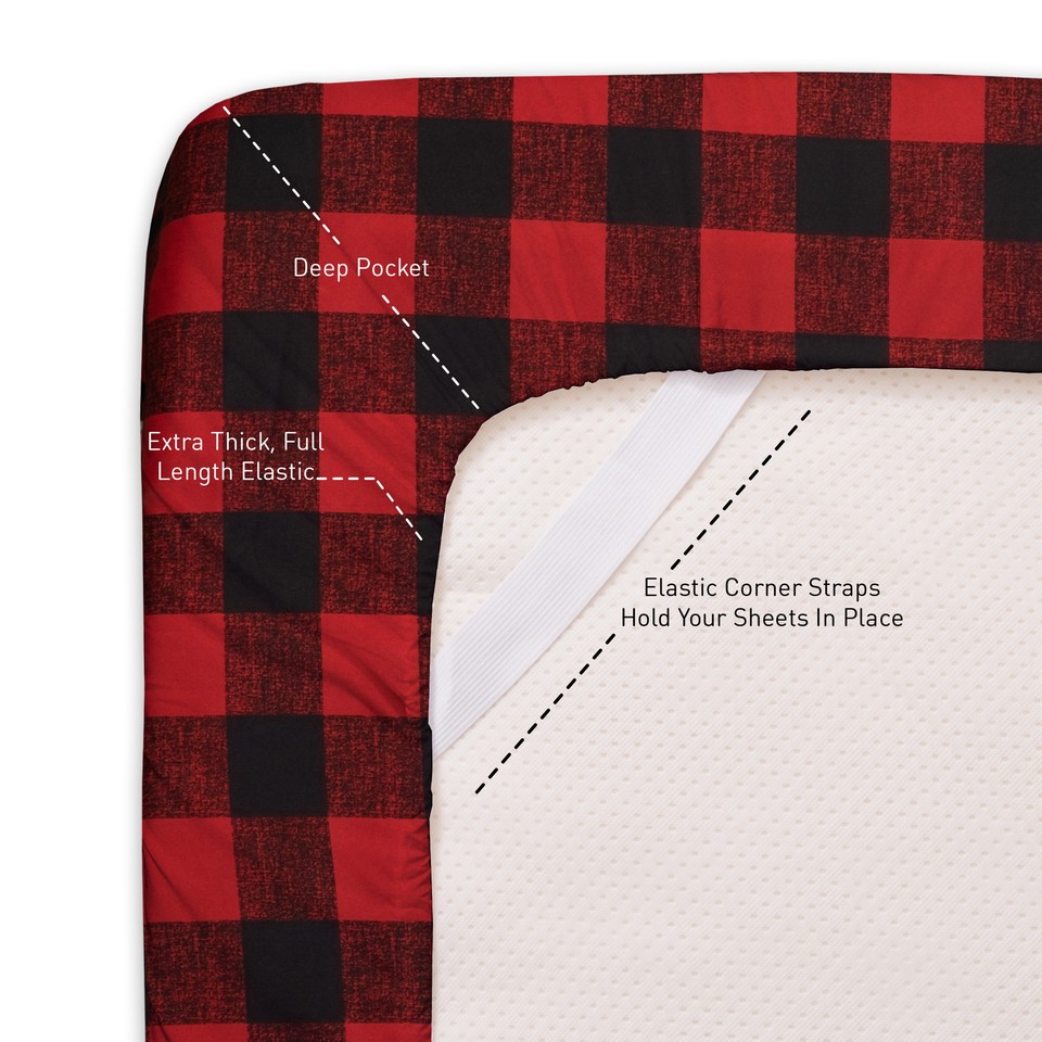 1500 Supreme Collection Buffalo Plaid Black Red 4 PC Microfiber Bed ...