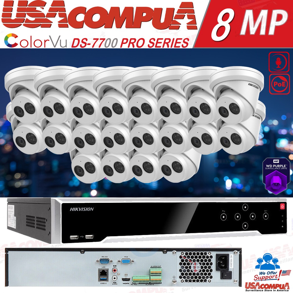 32CH 4K 8MP POE IP Camera Gray NVR Kit Outdoor CCTV, 45% OFF