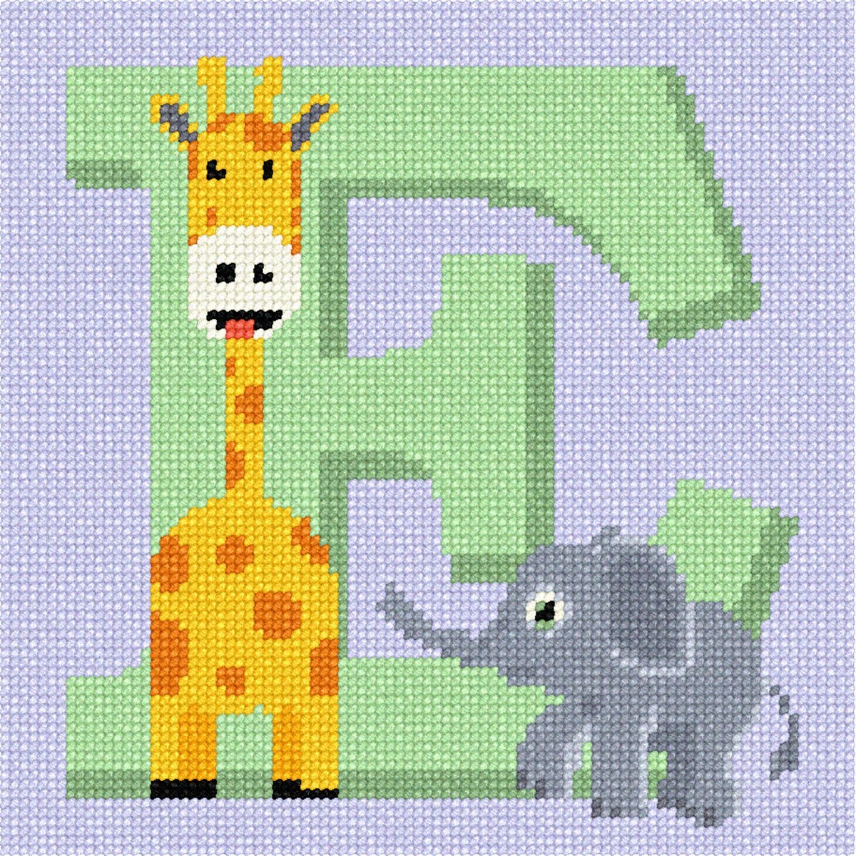 Letter E Baby Animals Needlepoint Kit or Canvas (Alphabet/Letters/For ...