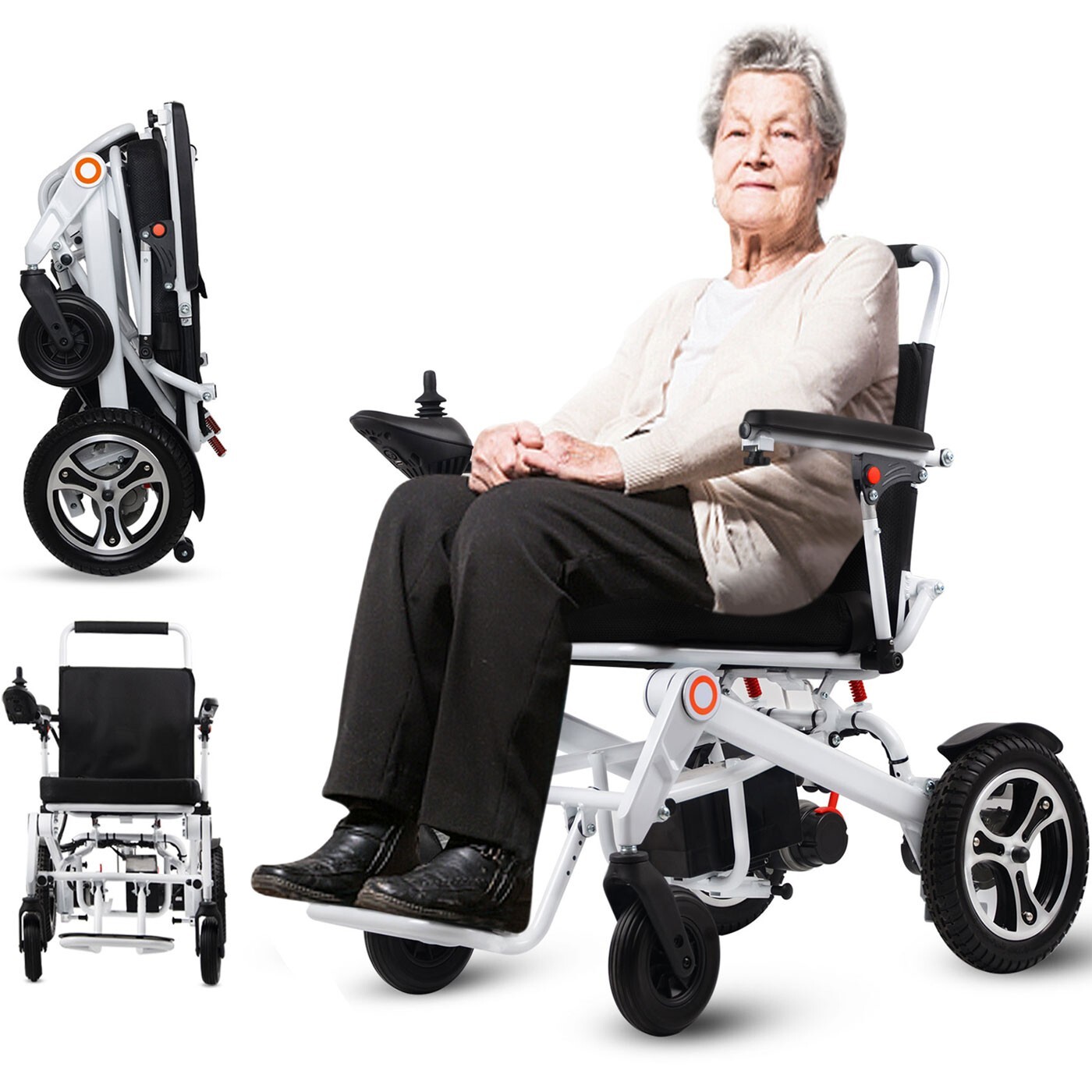 All Terrain Foldable Electric Wheelchairs for Adults-Seat Width 18in ...
