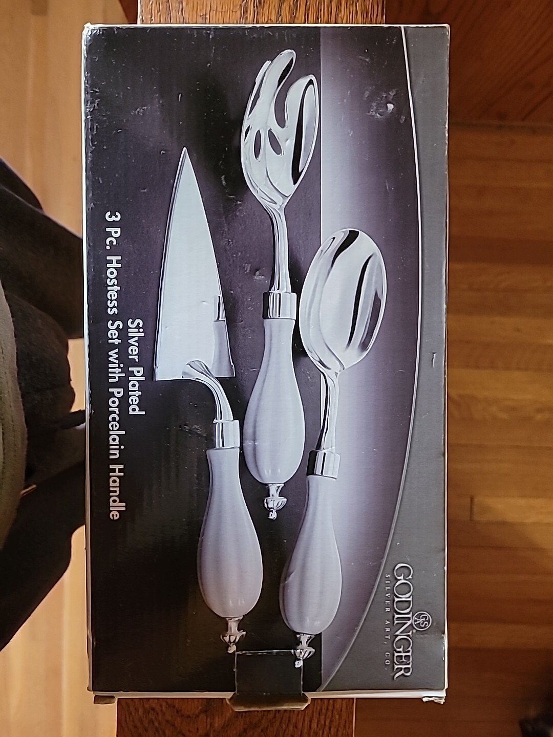 Godinger Art Co. Silver Plated 3 Pc. Hostess Serving Set w/ Porcelain ...