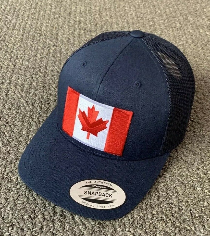 CANADA Flag Hat SnapBack Trucker Mesh Cap Handcrafted in the USA! | eBay