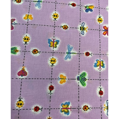 Lady Bug Butterfly bee lavender purple Novelty Print cotton fabric ...