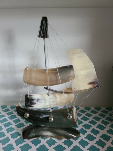 Vintage Mid Century Bone Clipper Ship Model Nautical Decor | eBay