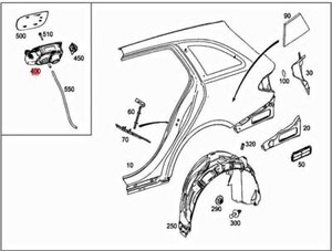 Genuine MERCEDES S205 W205 C-CLASS W205 Tank filler recess 2056303204 ...