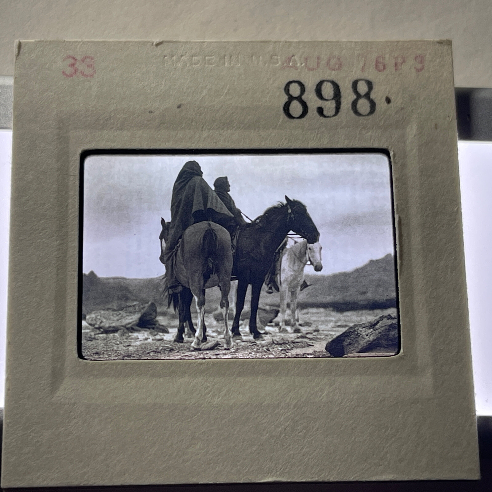898 Edward Curtis “Sioux Hunters” Native American Photo 35mm Art Slide ...