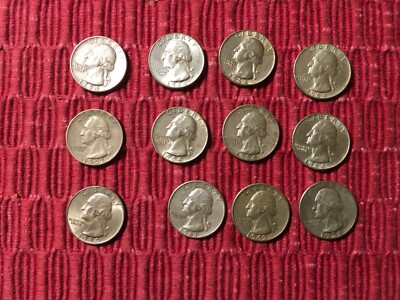 silver US silver Washington quarters. 12 circulated quarters | eBay