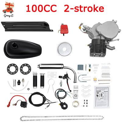 2-Stroke 100cc Bicycle Motor Kit Bike Motorized Petrol Gas Engine Set ...