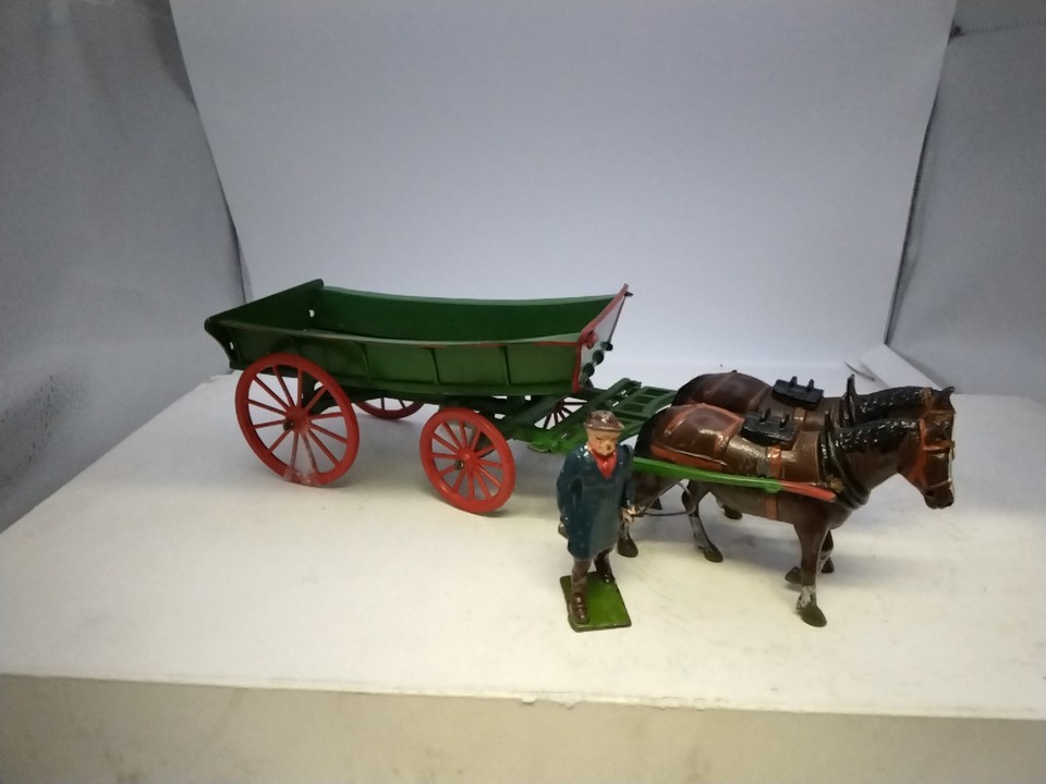 Vintage Britain's Lead Farm Hay Wagon With Driver Red And Green ...