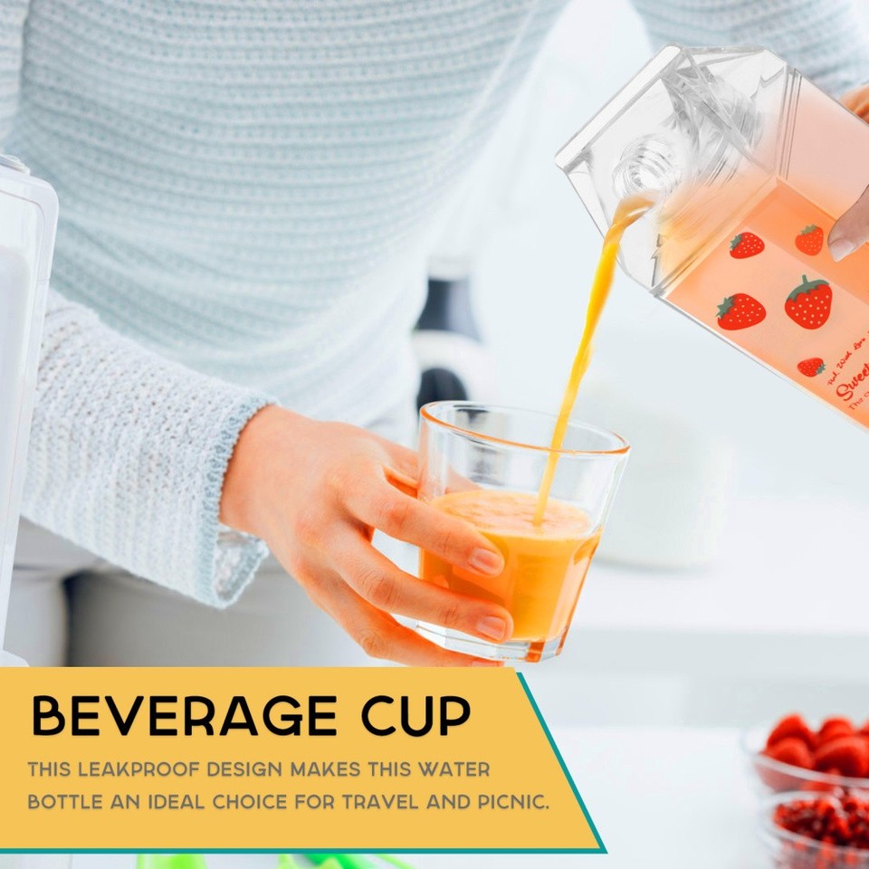 Plastic Milk Bottle Portable Water Bottle Leakproof Milk Fresh Keeping ...