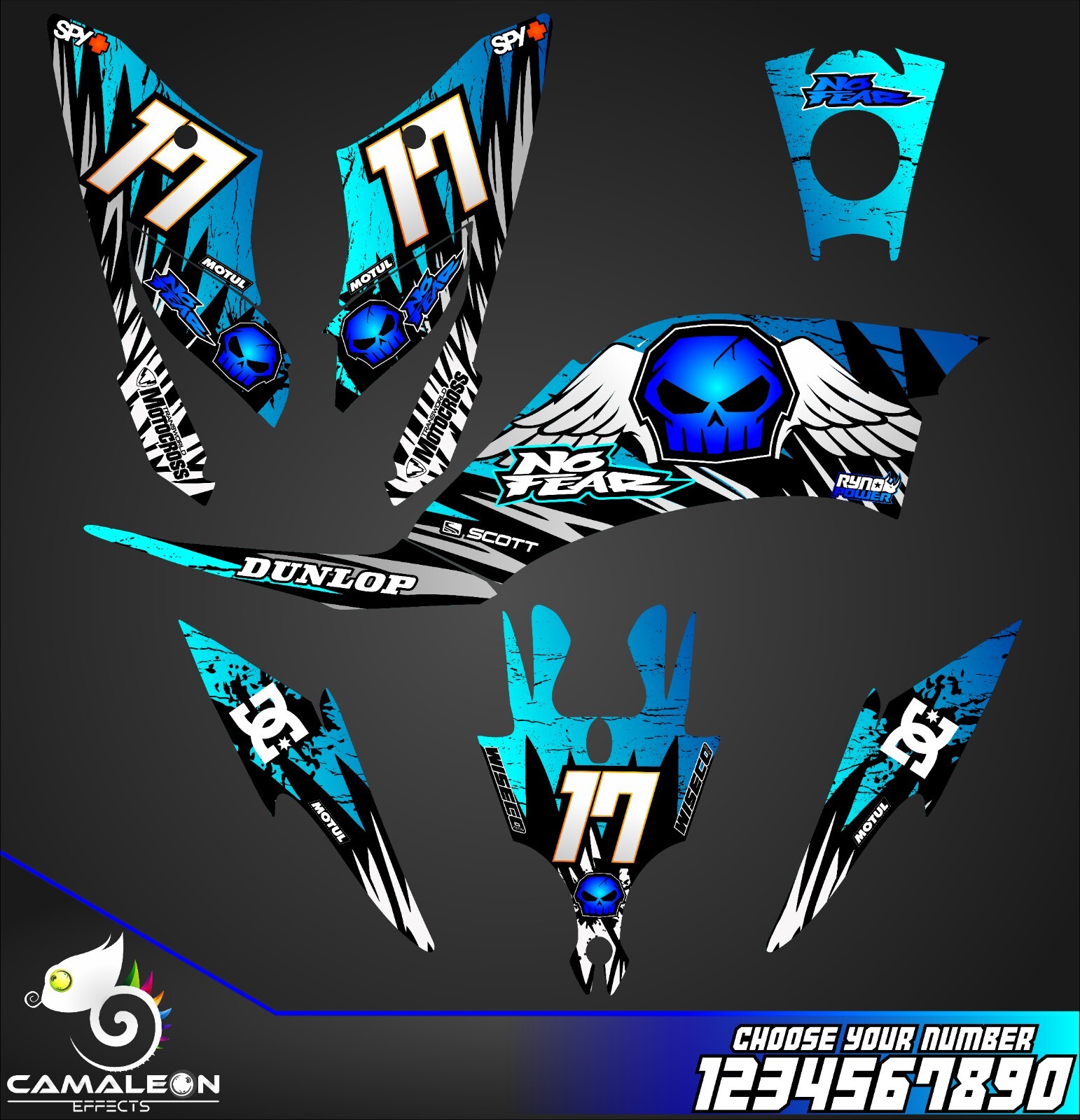Yamaha Raptor 125 250 250R graphics kit decals stickers atv Allá Years ...