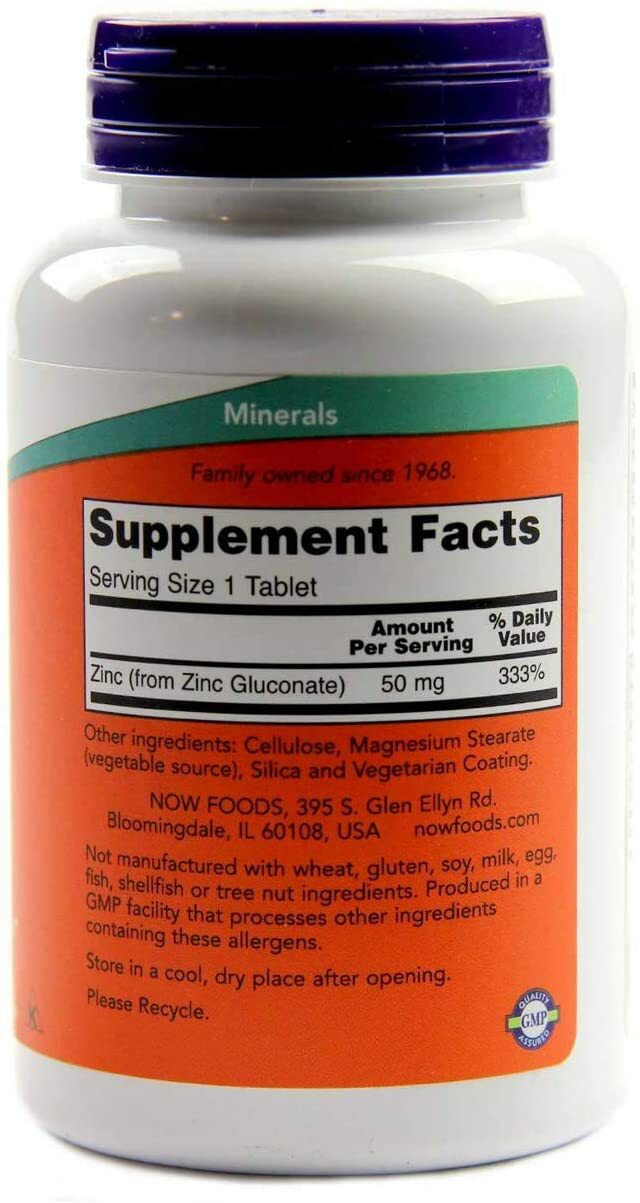 Now Foods - Zinc 50 mg 100 Tablets - 2 Packs 733739015204 | eBay