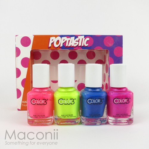 Color Club Poptastic Mini Nail Polish Set Neon Shimmer Pink Purple ...