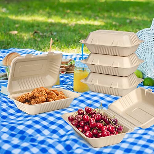 9 X 6 Clamshell Take Out Food Containers 75 Pack Disposable To Go ...