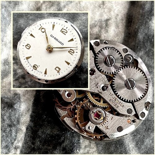 Vintage GARRARD AS 1156 movement SWISS MADE wrist watch mechanism 17 ...