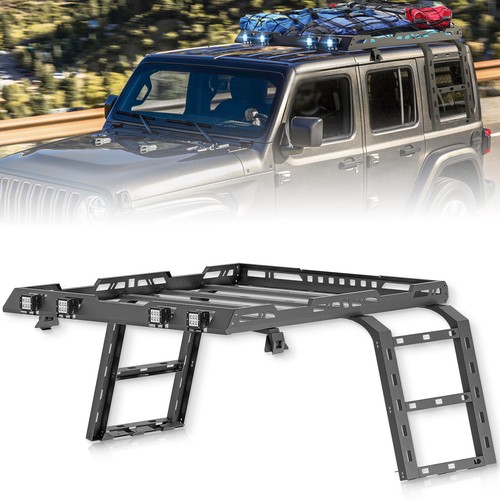 Rooftop Rack Carrier Luggage Holder For 2018-2025 Jeep Wrangler JL JLU ...