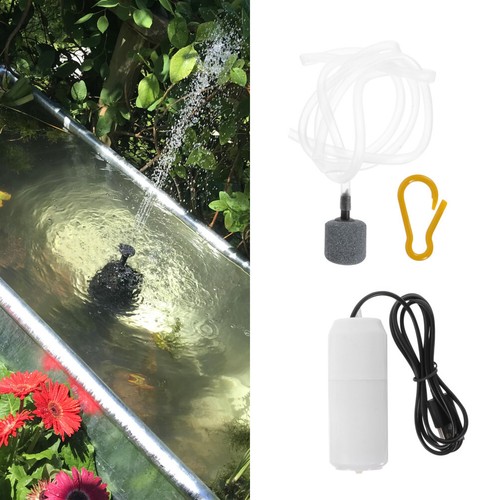 Small Aquarium Pump Oxygen Fish Air Tank Oxygenation Bubbler Portable ...