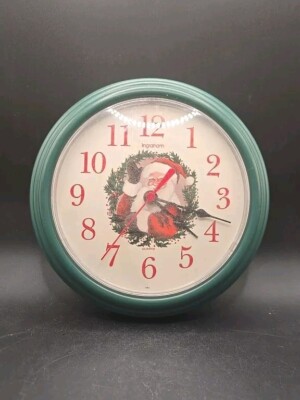 Ingraham Battery operated Wall Clock Quartz “SANTA CLAUS” Tested Works ...
