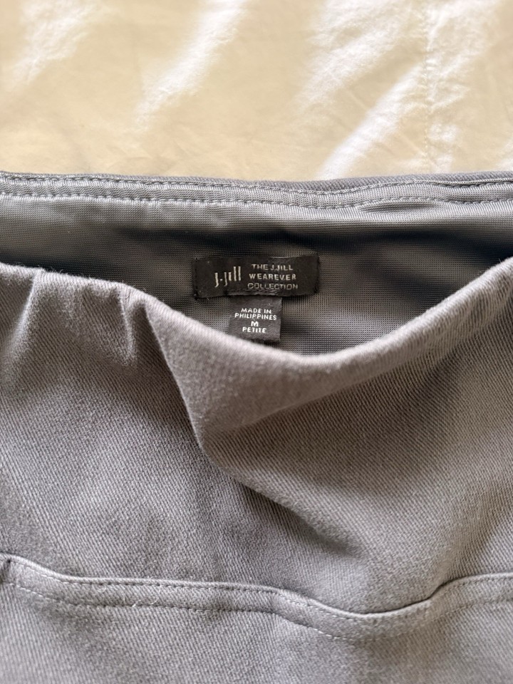 J Jill Bi-Stretch Slim Leg Cuffed Navy Pants Medium Petite | eBay