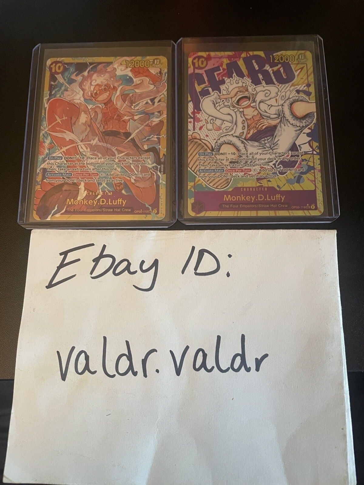 One Piece TCG OP05-119 Monkey D. Luffy Gear 5 Parallel SEC Reg & Alt ...