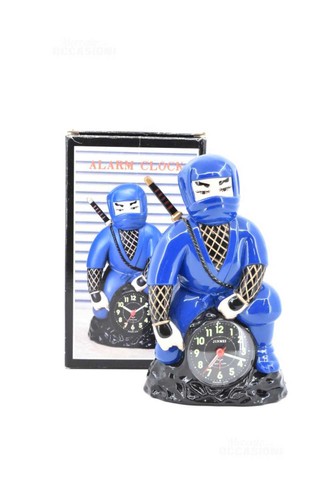 Alarm Clock Samurai Vintage Black Blue New Battery Operated | eBay