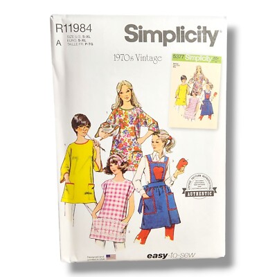 Simplicity S9868 Sewing Pattern Misses Apron Smock Cobbler Vintage 70s ...