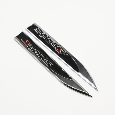 2 Pcs Car Fender Sticker Dagger Sports Metal Decoration Decal Emblem ...