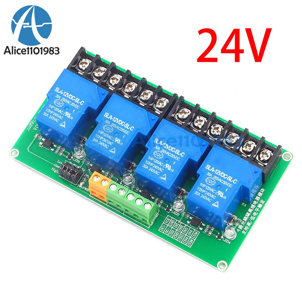 5V 12V 24V 30A 4 Channel Relay Module Board High And Low Level Relay ...