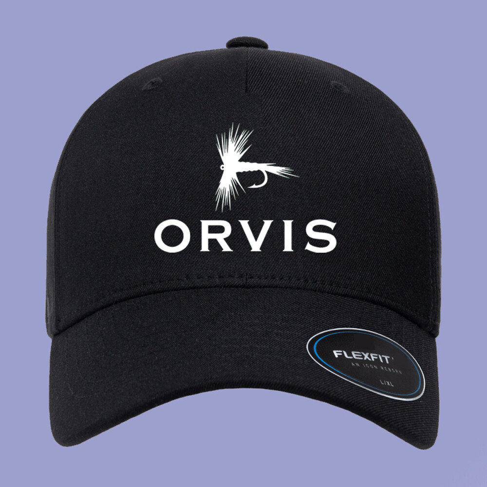 Orvis Fly Fishing Black Hat Twill Hat Baseball Cap Size S/M & L/XL | eBay