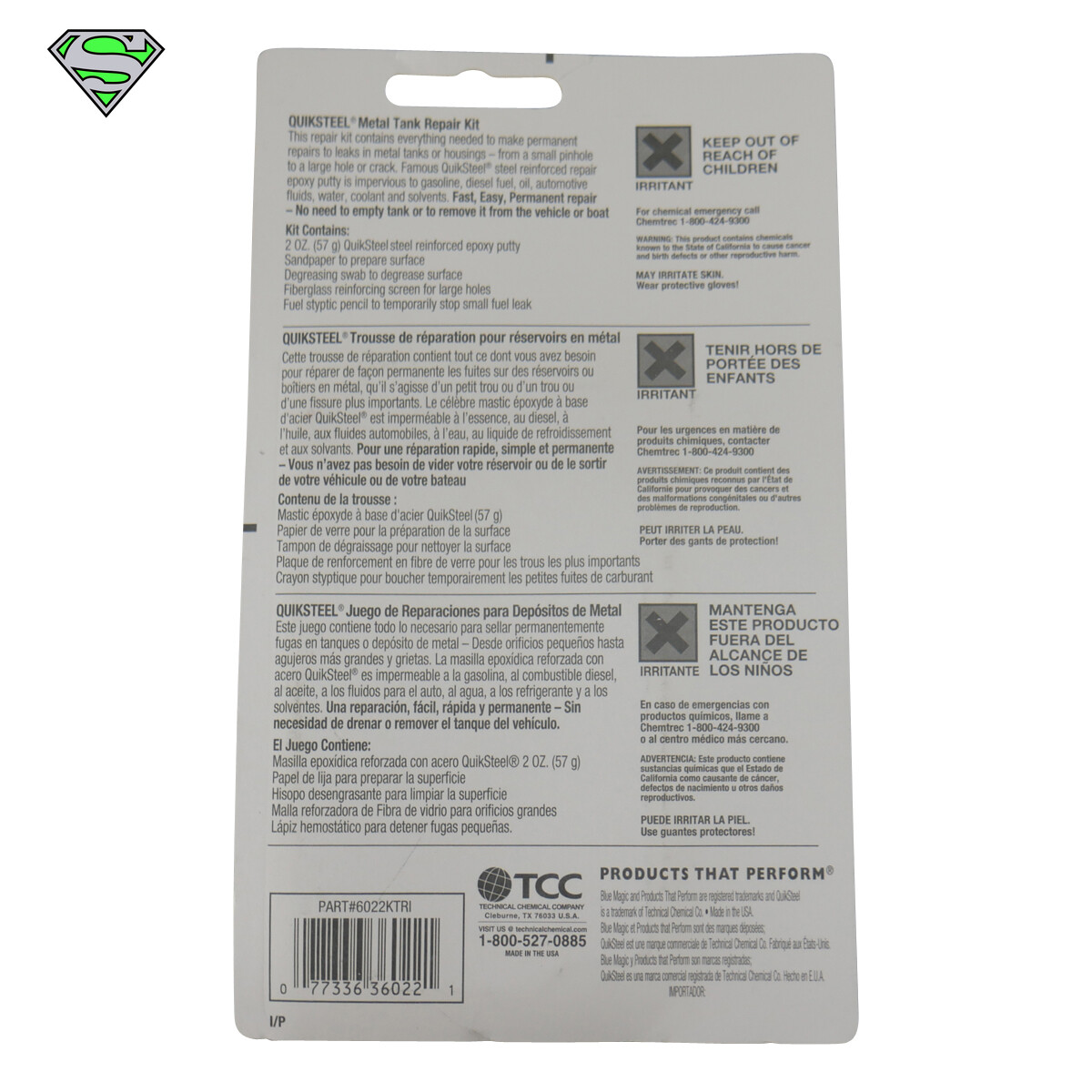 Blue Magic Metal Tank Repair Kit 57g QuikSteel Steel Reinforced Epoxy ...