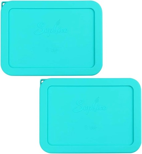 Sophico 3 Cup Rectangle Silicone Storage Cover Lids Replacement MINT ...