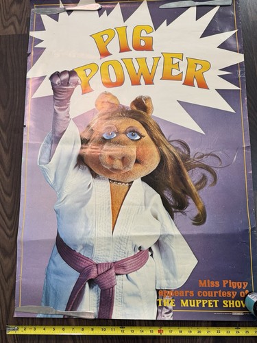 VINTAGE 1978 PIG POWER 1828 POSTER MISS PIGGY THE MUPPET SHOW 27"X39 ...