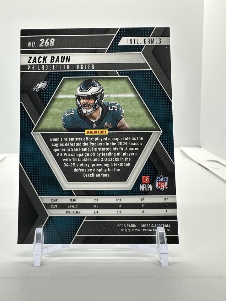 2025 Panini Mosaic- Brazil Games - Zack Baun #268 - Eagles | eBay UK