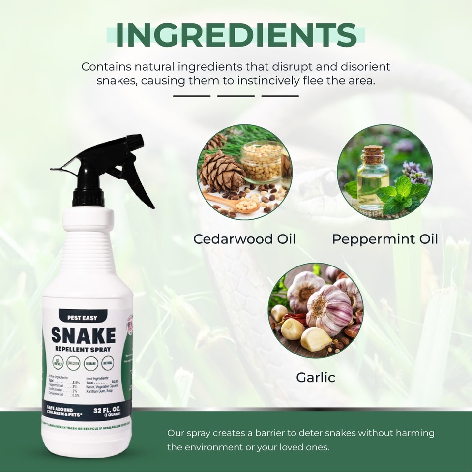 Snake Repellent Spray By Pest Easy Safe & Natural Snake Deterrent For ...