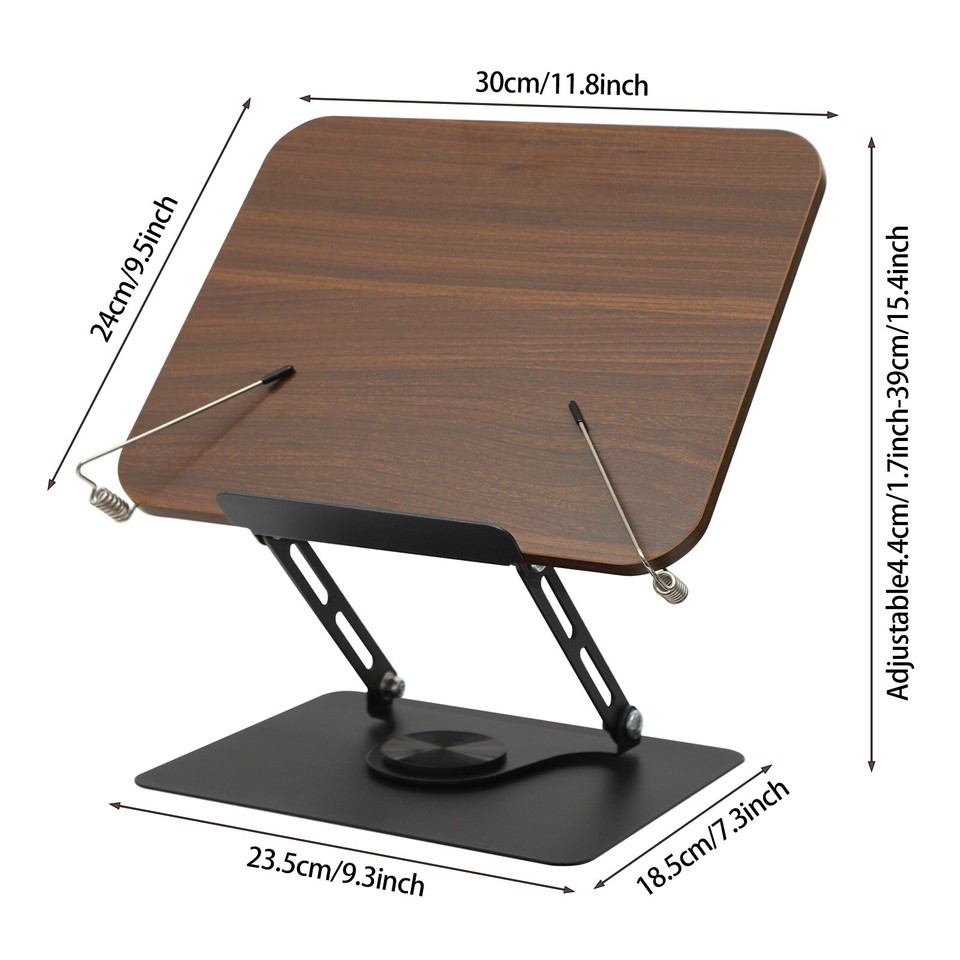 Book Stand for Reading Adjustable& Rotating Book Stand Foldable Book ...