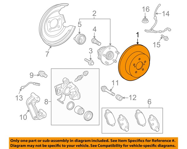 42431-12310 Toyota Disc Rear 4243112310 Genuine OEM Part for sale ...