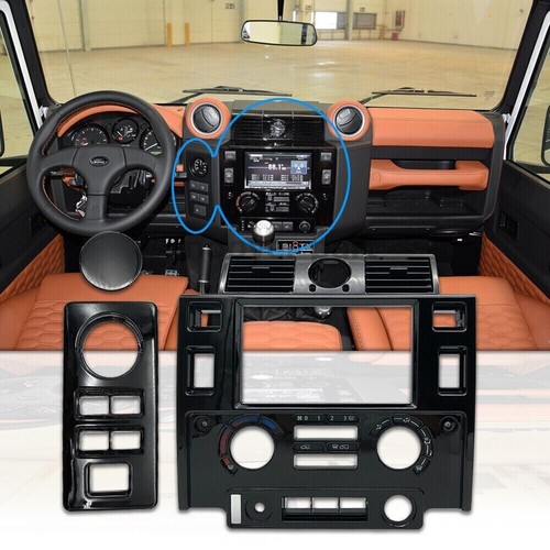 For Land Rover Defender Stereo Double Din Fascia Mounting Kit Gloss ...
