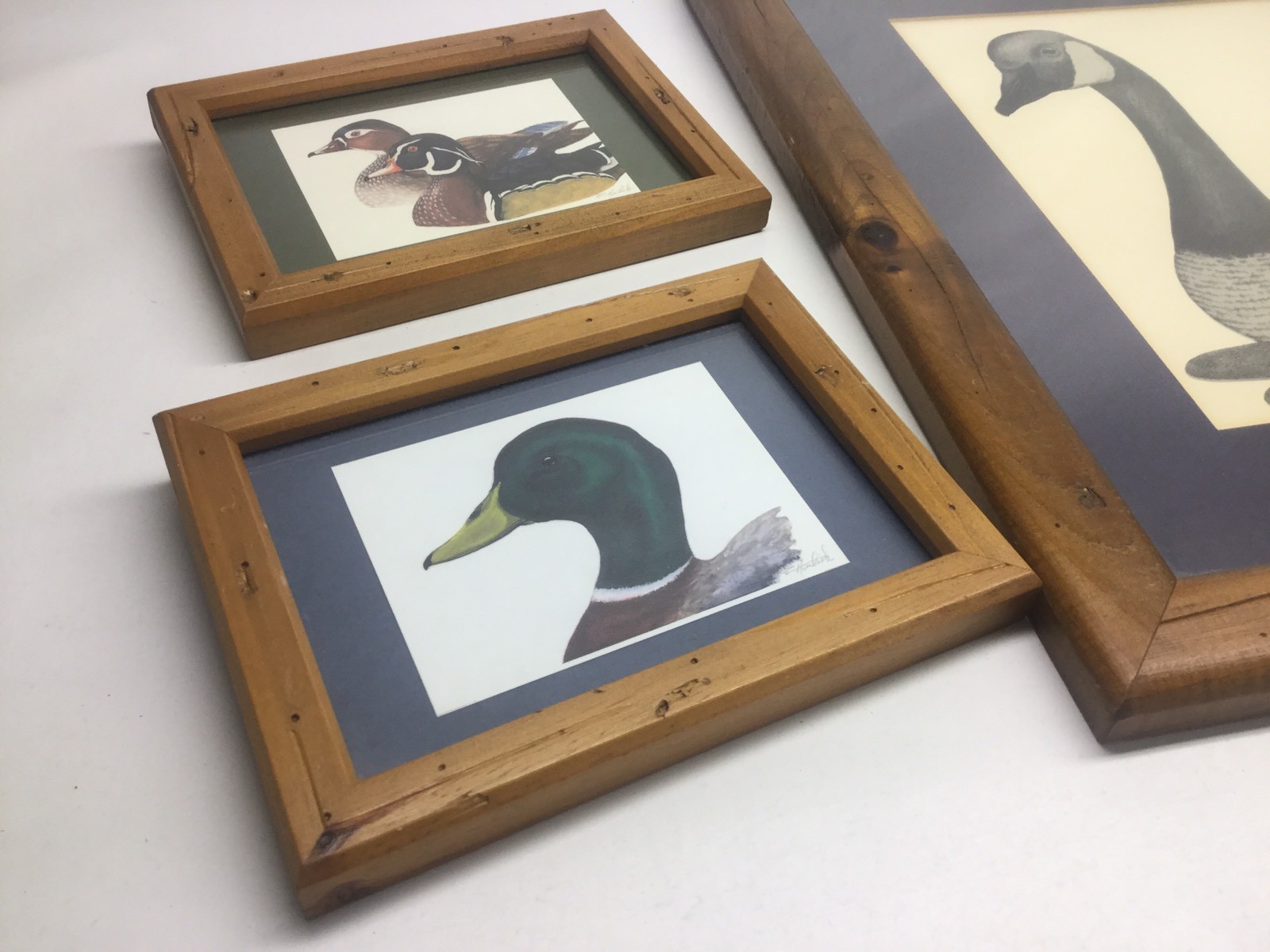 3 Signed Art Print Frank Hulick 1984 Canada Gander Wood Ducks Mallard ...