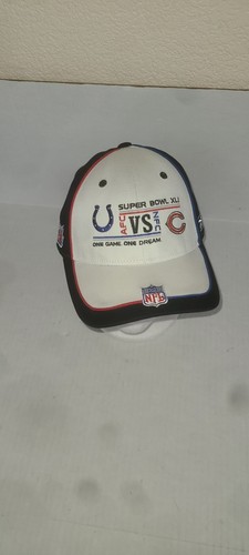 Super Bowl XLI NFL Reebok Team Apparel White/Black Cap/Hat Bears Vs ...