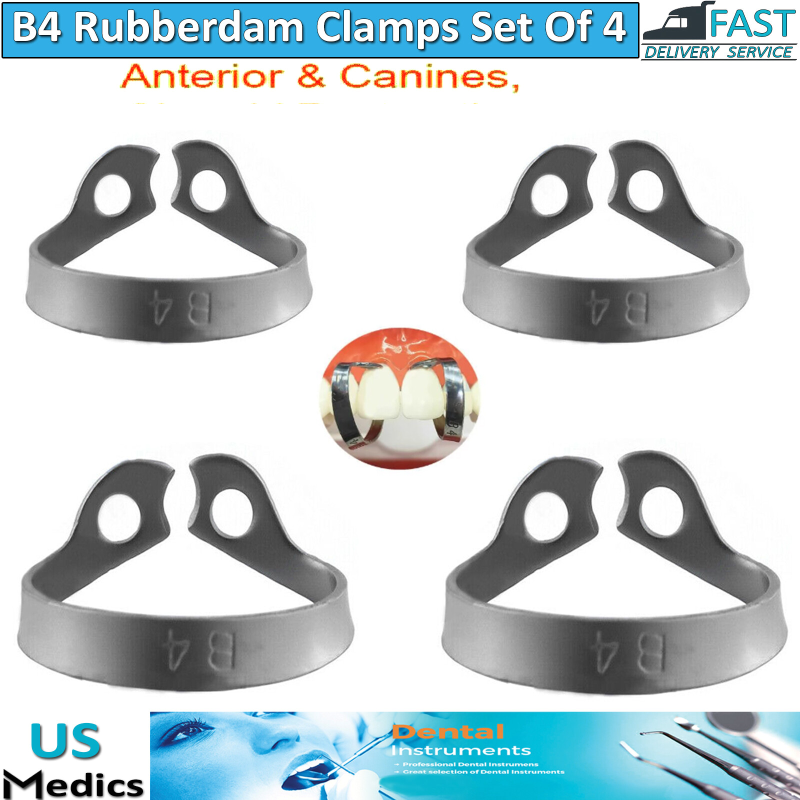 Rubber Dam Clamps Dental Rubber Dam Instruments Dentist Lab Clamps ...