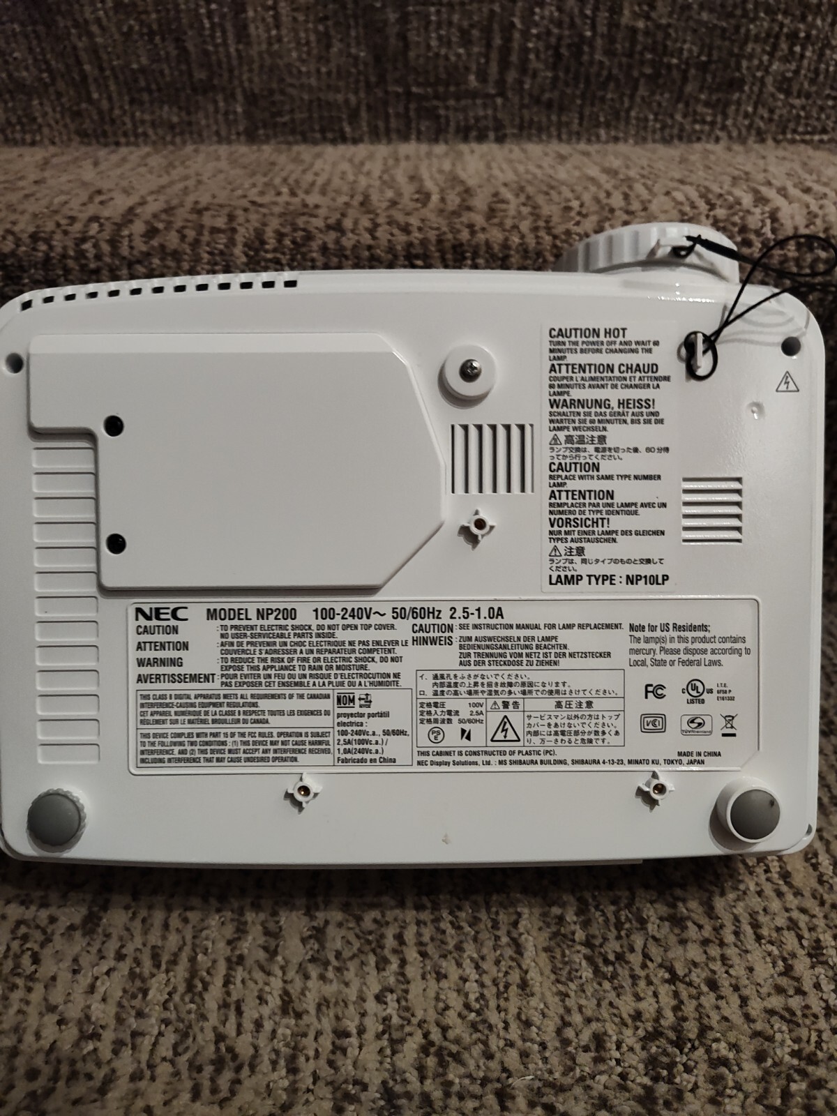 NEC NP200 Projector W/ Remote, Manual, & Power Cord - Works with Issues ...