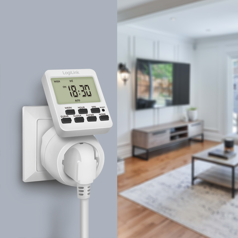 Digitale Zeitschaltuhr programmierbar Steckdose drehbares Display Uhr ...