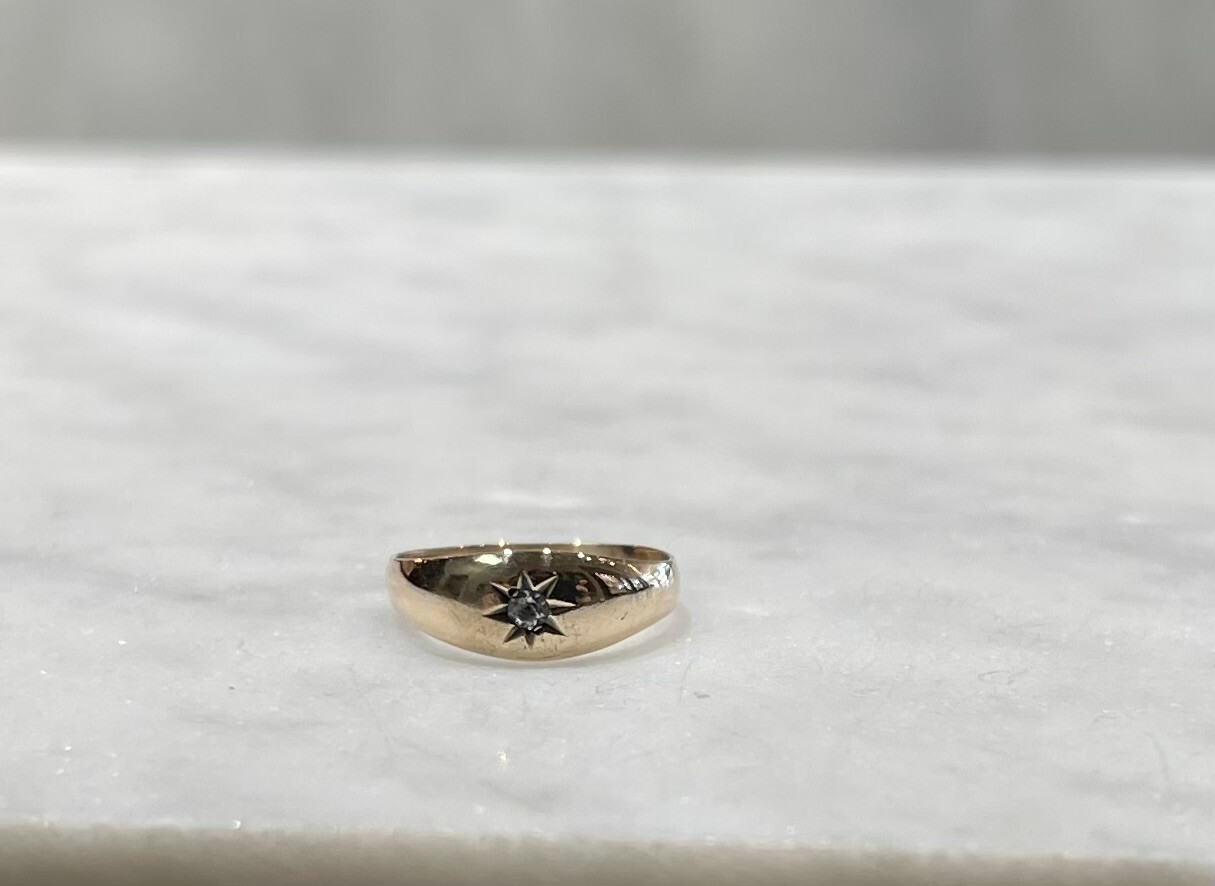 Vintage Victorian C1890 10k yellow gold baby ring wit… - Gem